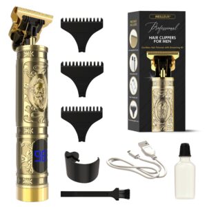 professional hair trimmers, t liners clippers for men, t trimmer hair clippers, vintage t9, cordless zero gapped trimmers,barber beard trimmer, 0mm outline trimmer, hair edgers clippers (gold)