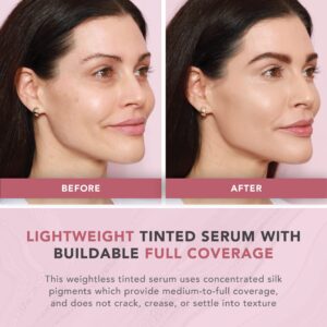 Doll 10 TCE Luminous Super Coverage Serum with Niacinamide - Full Coverage Tinted Foundation Makeup (Light Medium)