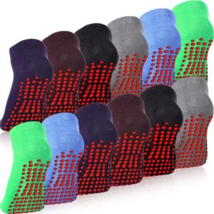 geyoga 12 pairs non slip socks ankle grip anti skid socks for boys toddlers girl(multicolor, 5-11 years)