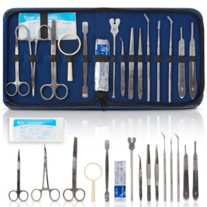 partnersmed advanced dissection kit by partners med - 21 piece total. ultrasonic stainless steel tools - perfect for medical students, anatomy, biology, and veterinary, blue