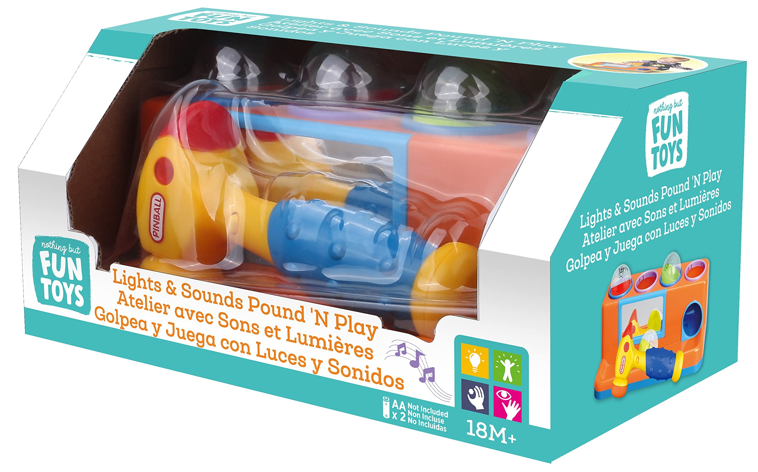 Nothing But Fun Toys Lights & Sounds Pound and Play Designed for Children Ages 18+ Months,Multi