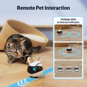 Enabot EBO Air Home Security Pet Camera, 2 Way Talk, Night Vison, Wireless APP Remote Control Indoor Security Camera, Movable Rechargeable Cam for Dog/Cat/Baby, SD Card Storage