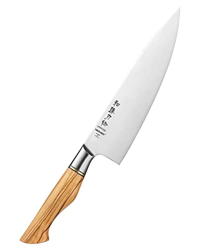 HEZHEN Chef's Knife-Professional-8.3 inch 14C28N Sandvik Steel, Kitchen Knife Gyuto Knife-Master Series Chef Cooking Tool at Home,Restaurant-Olive Wood Handle