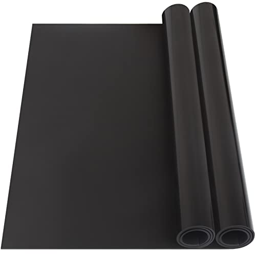 Silicone Mats for Kitchen Counter, Nonslip Silicone Mats for Crafts Countertop Protector Heat Resistant Mat (25.6” x 17.2” x 0.08”, Black, 2Pcs)