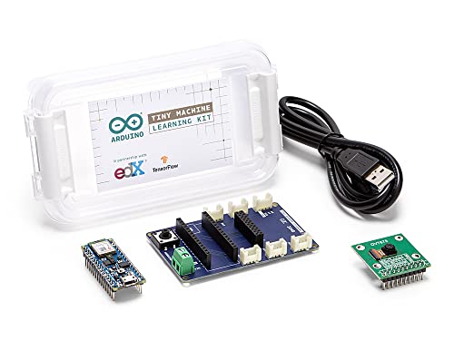 Arduino Tiny Machine Learning Kit [AKX00028] - Starter Bundle Nano 33 BLE Sense, OV7675 Camera & Custom Shield for Hands-On TinyML Projects