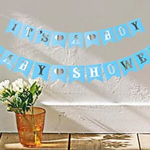 CoolerthingsDG, It's a Boy Baby Shower Decoration for Boy - Blue and Silver Baby Shower Baner/Baby Boy for Baby Shower Supplies