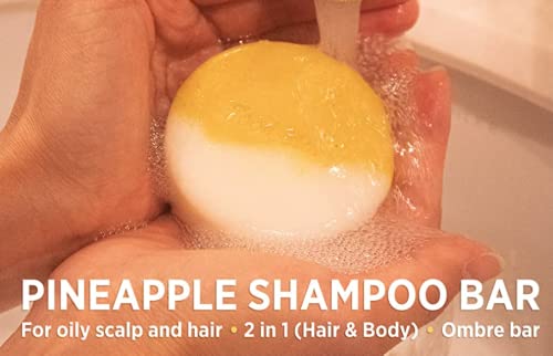 FOOD STORY FOR HAIR PINEAPPLE SHAMPOO BAR For oily scalp and hair Low pH Vegan Refreshing surfate free waterless shampoo soap bar soap