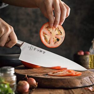 HEZHEN Chef's Knife-Professional-8.3 inch 14C28N Sandvik Steel, Kitchen Knife Gyuto Knife-Master Series Chef Cooking Tool at Home,Restaurant-Olive Wood Handle