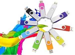 100 pack 1mb 5 random colors usb flash drives usb 1.0 swivel design flash drive wholesale bulk for byte-level data storage cnc machine tools embroidery machine (5 random colors, 1mb)