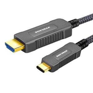 soeybae usb c to hdmi cable 30ft/10m, usb 3.1 type c to 4k fiber optic hdmi cable, thunderbolt 3/4 compatible, for macbook pro/air 2020, ipad pro 2021/2020, surface book 2, xps