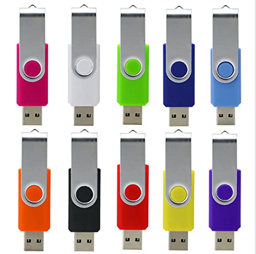 100 Pack 1MB 5 Random Colors USB Flash Drives USB 1.0 Swivel Design Flash Drive Wholesale Bulk for Byte-Level Data Storage CNC Machine Tools Embroidery Machine (5 Random Colors, 1MB)