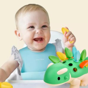 BAHIAKLO Baby Dinosaur Montessori Toy, 6 12 9 18 Months Old Toddler Learning Toy, Development Fine Motor Sensory Toy, Baby Gifts for 1 2 One Two Year Old Baby Boy Girl