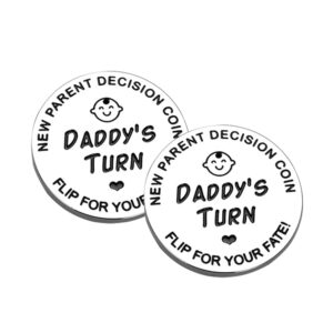 decision making coin, new parents gifts pregnancy gifts for first time moms, new dad gifts, new moms gifts for women,new baby gift for new parents to be birthday gift (2pcs)