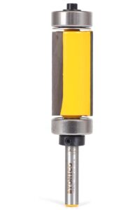 yonico pattern bit flush trim top and bottom bearing router bits 1-1/2-inch cutting length 1/4-inch shank 14985q