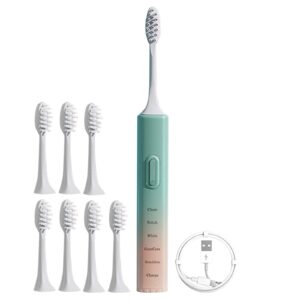 electric toothbrush for adults, 8 brush heads sonic electric toothbrushes, 5 modes power rechargeable toothbrushes for deep clean, 5 hours charge last 180 days