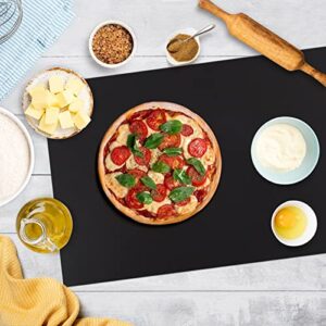 Silicone Mats for Kitchen Counter, Nonslip Silicone Mats for Crafts Countertop Protector Heat Resistant Mat (25.6” x 17.2” x 0.08”, Black, 2Pcs)