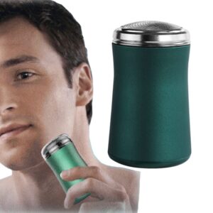 pocket size washable electric razor, mini portable electric shaver for men, small form factor but clean shave, easy to clean, suitable for carrying around. (green)