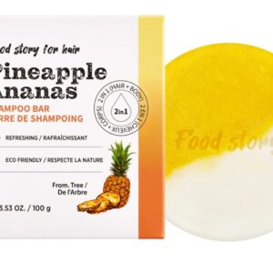 FOOD STORY FOR HAIR PINEAPPLE SHAMPOO BAR For oily scalp and hair Low pH Vegan Refreshing surfate free waterless shampoo soap bar soap