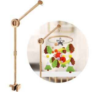 everlove | wooden mobile arm for crib - baby mobile holder for crib - baby mobile hanger for crib (100% ash wood)