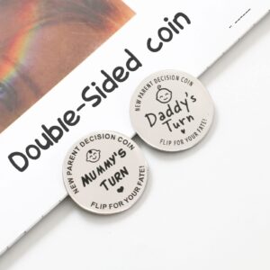 BBXWANG Pregnancy Gifts for First Time Moms, Double-Sided Metal Decision Coin Gifts for New Mom, Gifts for New Parents, Mom, Dad