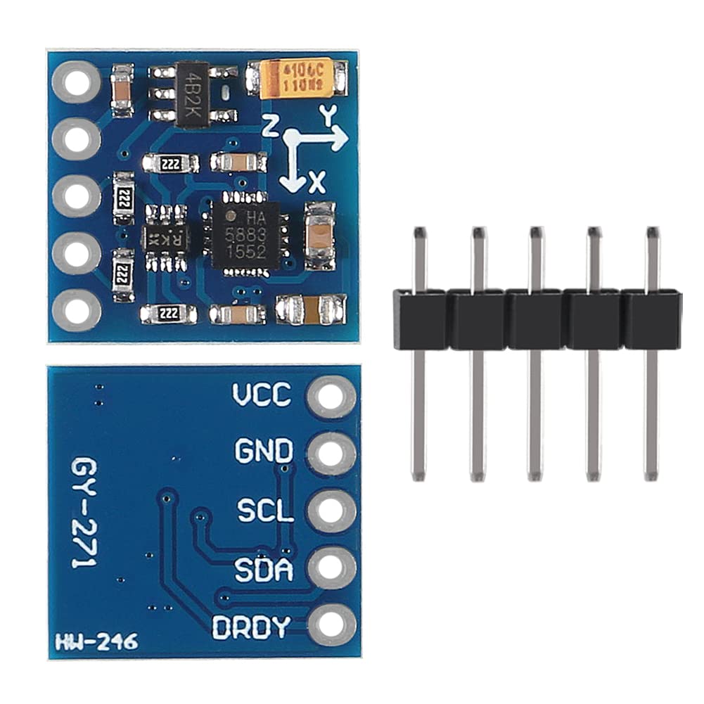 Shutao 10Pcs GY-271 QMC5883L 3V-5V IIC Triple Axis Compass Sensor Module Electronic Compass Board Three-axis Field Sensor