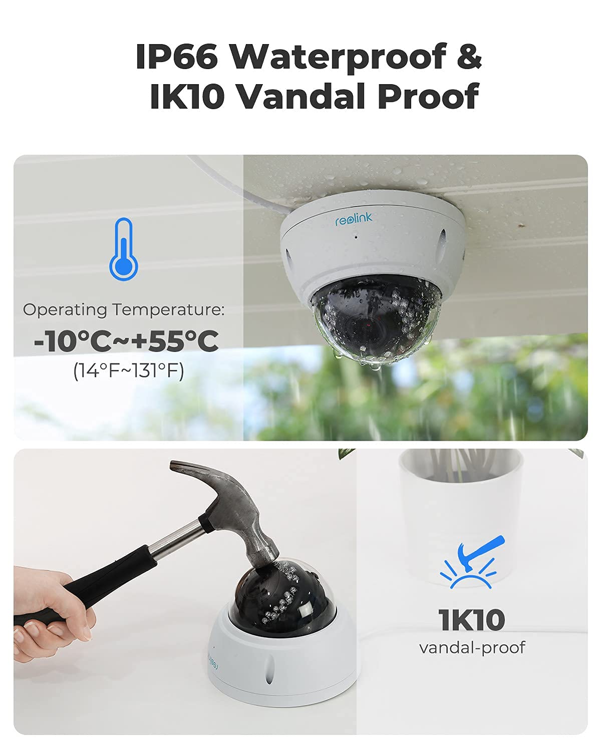 REOLINK 4K PoE Outdoor Security Cameras, 5X Optical Zoom, IK10 Vandal-Proof, Smart Human/Vehicle Detection, 4X RLC-842A Bundle with 1x REOLINK 4K 8 Channel with 2TB Hard Drive PoE NVR, RLN8-410