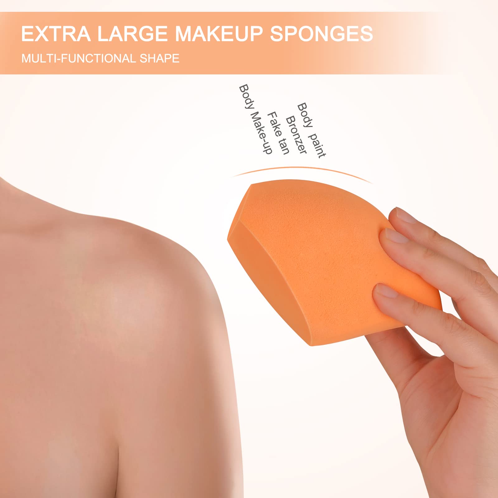 XL EXTRA LARGE Make Up Beauty Sponges Blender-Product contains: 1x Extra Large(10 cm) and 1 Sponge Holder-for Dry & Wet Use for Face Body , Blush Cream, Liquid Foundation Powder Application