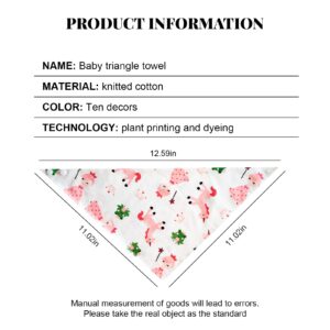 Setaria Viridis Baby Drool Bibs- 10 Pack Baby Bandana Bibs for Drooling and Teething 100% Cotton Bibs Soft and Absorbent for Newborn Baby (Girl)