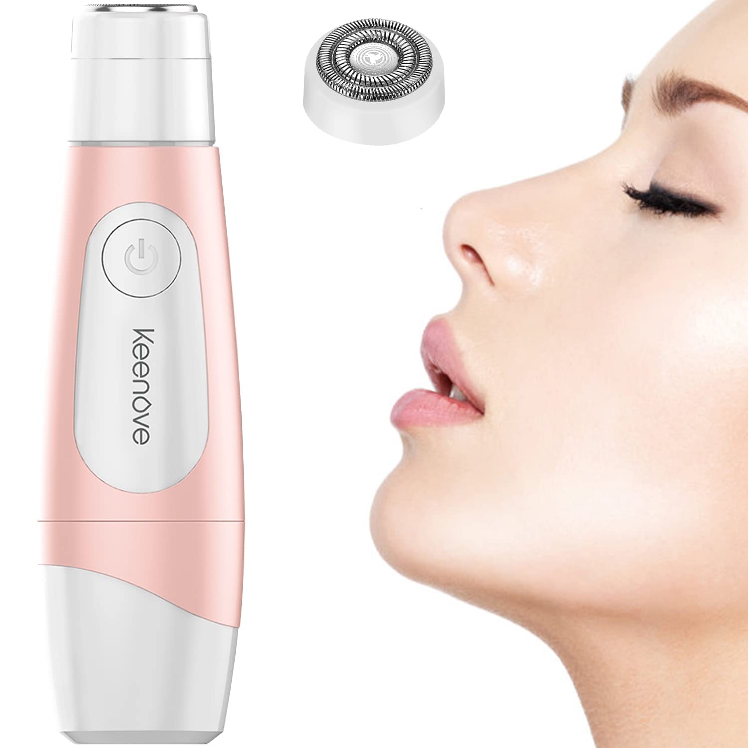 Facial Hair Removal for Women with Powerful Pro. 180 Motor with Additional Replacement Head Keenove Painless Gentle Electric Hair Remover Shaver for Women Face Lips Cheeks Chin Portable Gen. III