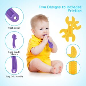 4 Pcs Teething Toys for Babies 0-6 Months 6-12 Months,Baby Teething Toys Set,BPA Free Silicone Infant Molar Teether Toys,Easy to Hold,Soothe Babies Sore Gums Freezable Teething Chew Toy for Boys Girls