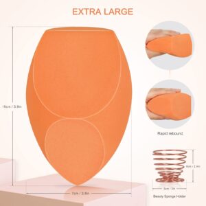 XL EXTRA LARGE Make Up Beauty Sponges Blender-Product contains: 1x Extra Large(10 cm) and 1 Sponge Holder-for Dry & Wet Use for Face Body , Blush Cream, Liquid Foundation Powder Application