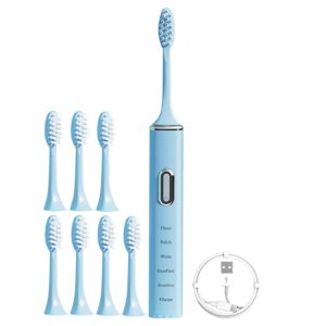 zitiany sonic electric toothbrush with 8 brush heads, rechargeable sonic electric toothbrush for adults with 5 modes technology, 5 hours fast charge lasts up to 180 days