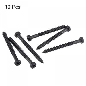 uxcell Hex Lag Screws 1/4" x 2-1/2" Carbon Steel Phillips Head Half Thread Self-Tapping Bolts for Deck Building or Joining Lumber 10pcs