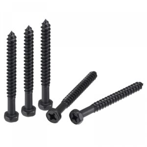 uxcell hex lag screws 1/4" x 2-1/2" carbon steel phillips head half thread self-tapping bolts for deck building or joining lumber 10pcs