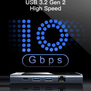 Inateck USB 3.2 Gen 2 Speed, USB C Hub with 8 Ports, HB2023