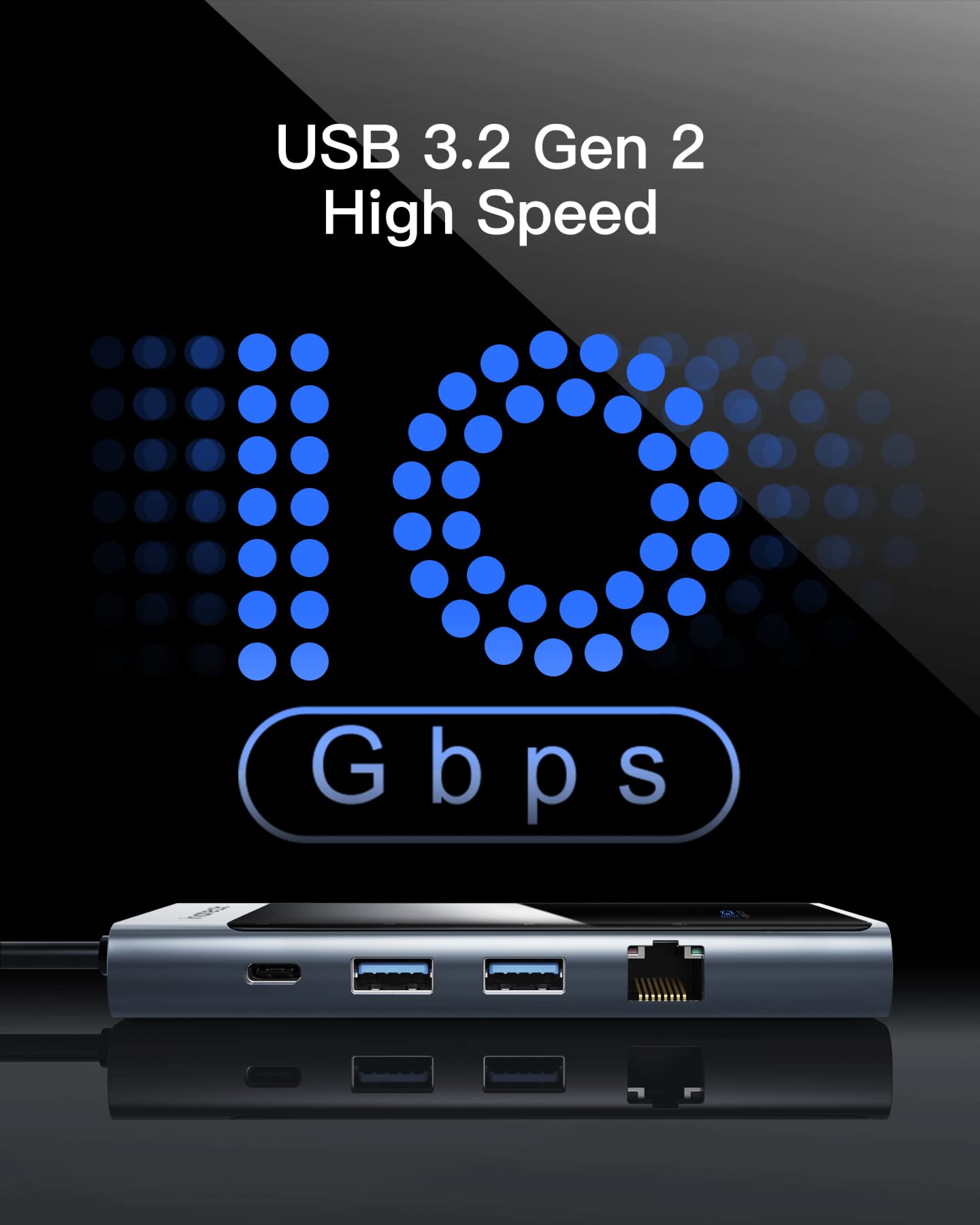 Inateck USB 3.2 Gen 2 Speed, USB C Hub with 8 Ports, HB2023