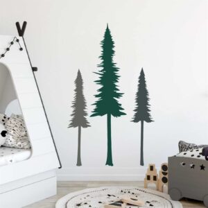 large pine tree wall decals evergreen tree wall sticker forest art nature decor removable vinyl stickers woodland tree wall decal nursery kids bedroom living room decorations