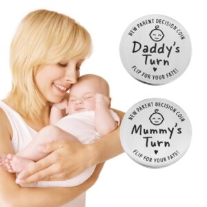 bbxwang pregnancy gifts for first time moms, double-sided metal decision coin gifts for new mom, gifts for new parents, mom, dad