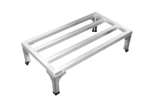 shopcraft heavy duty aluminum dunnage rack, 20” x 36” x 7.5” industrial grade aluminum storage rack, commercial food service storage rack