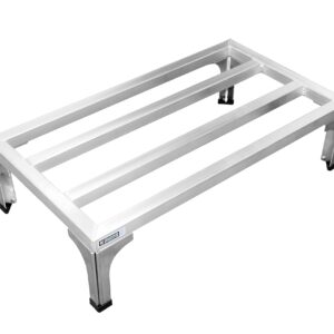 SHOPCraft Heavy Duty Aluminum Dunnage Rack, 20” X 36” X 7.5” Industrial Grade Aluminum Storage Rack, Commercial Food Service Storage Rack