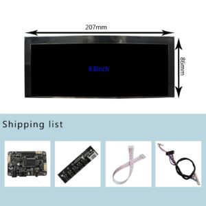 VSDISPLAY 7.8 inch 800x300 AA078AA01 500nit IPS Wide Mini LCD Screen and HDMI Controller Board