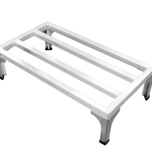 SHOPCraft Heavy Duty Aluminum Dunnage Rack, 20” X 36” X 7.5” Industrial Grade Aluminum Storage Rack, Commercial Food Service Storage Rack