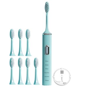 zitiany 5 modes sonic electric toothbrush, 7 color available rechargeable electric toothbrush with 8 brush heads