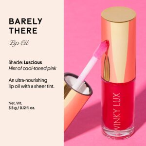 Winky Lux Barely There Sheer Tinted Lip Oil, Hydrating Lip Gloss Tint, Tinted Pink Glossy Lip Balm, Juicy Non Sticky Lip Gloss, Pink Lip Oil & Lip Tint with Jojoba Oil, Lucious