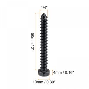 uxcell Hex Lag Screws 1/4" x 2" Carbon Steel Phillips Head Half Thread Self-Tapping Bolts for Deck Building or Joining Lumber 25pcs