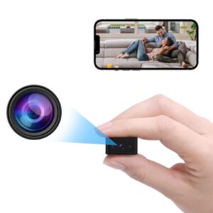 spy camera hidden camera, 4k mini spy camera, portable wireless wifi nanny cam with night vision and motion detection, hidden home security surveillance camera with loop recording for home and office