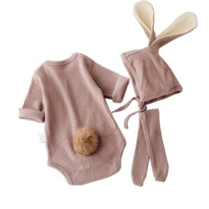 acehcear baby boys girls bunny outfit my first easter outfits baby halloween costume infant newborn bodysuit romper with long bunny ear hat 0-6 months