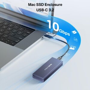 ACASIS USB C 3.2 SSD Enclosure for Apple Flash SSDs 12+16 PIN MacBook Pro,MacBook Air, Mac Pro, iMac from 2013 to 2017 Portable Storage Enclosure Compatible with M.2 Nvme SSD with Adapter