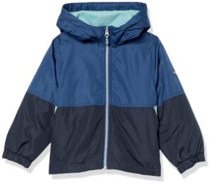 oshkosh b'gosh baby boys midweight fleece lined windbreaker transitional jacket, blue, 3t us