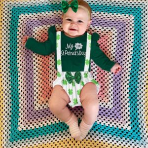 Von kilizo St Patricks Day Baby Girl Outfit Infant Baby Girl Clothes 6-9 Month Baby St Patricks Day Outfit Girl Baby Girl Summer Clothes Baby Girls Clothing Baby Girl St Patrick Day Outfit